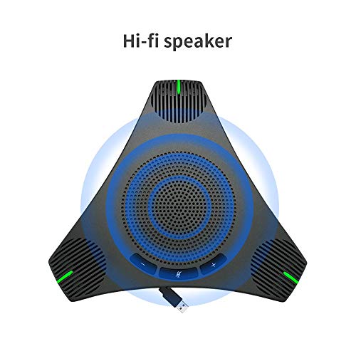 Conference Microphone Omnidirectional USB Speakerphone Microphone for 8-10 People Business Conference,360° Omnidirectional Microphone Intelligent DSP Noise Reduction for Video Meeting (Gray)