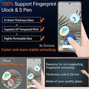 IMBZBK [3+3 Pack] UV for Google Pixel 7 Pro Screen Protector Tempered Glass Accessories 3 Pack UV Glass with 3 Pack Camera Lens Protector for Pixel 7 Pro 5G Support Fingerprint Reader Case Friendly