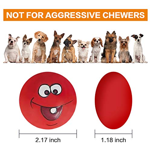 Coricorsu Dog Toy Squeaky Dog Toys Funny Face Chewing Latex Rubber Soft Fetch Play Interactive Dog Balls for Puppy Small Medium Pet Dog (6PCS)