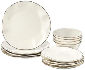 lenox blue bay 12-piece dinnerware set, 15.20 lb, white