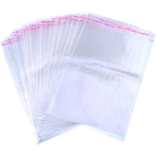 9 X 13 Inch Clear Poly Bags resealable Tshirt Bags Self Seal Cellophane Bags Adhesive Mail Bags for Packaging Clothing Shipping Small Business Boutique