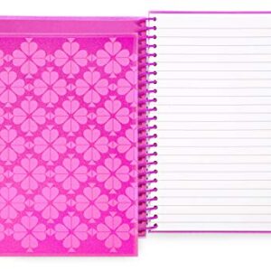 Kate Spade New York Mini Spiral Notebook, 8.25" x 6.75" Journal Notebook with 112 Lined Pages, Neon Pink