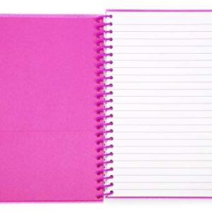 Kate Spade New York Mini Spiral Notebook, 8.25" x 6.75" Journal Notebook with 112 Lined Pages, Neon Pink