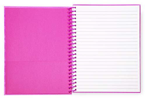 Kate Spade New York Mini Spiral Notebook, 8.25" x 6.75" Journal Notebook with 112 Lined Pages, Neon Pink