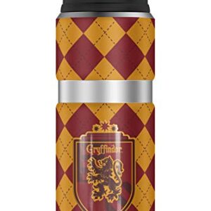 Harry Potter Gryffindor Plaid Sigil, THERMOS STAINLESS KING Stainless Steel Drink Bottle, Vacuum insulated & Double Wall, 24oz