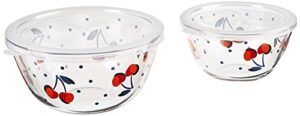 kate spade vintage cherry dot 2-piece round storage set, 3.95 lb, multi