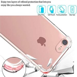 iPhone SE 2nd 2020 New/iPhone SE 3 2022, iPhone 8, iPhone 7 Case, Screen Protector Slim Shock Absorption Reinforced Corner Soft TPU Silicone Clear iPhone SE 3 2022 Case 4.7" (Clear)