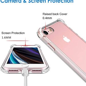 iPhone SE 2nd 2020 New/iPhone SE 3 2022, iPhone 8, iPhone 7 Case, Screen Protector Slim Shock Absorption Reinforced Corner Soft TPU Silicone Clear iPhone SE 3 2022 Case 4.7" (Clear)