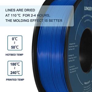 Longer PLA 3D Printer Filament, 1.75mm PLA Filament, Dimensional Accuracy +/- 0.03 mm, 1kg Spool, Black