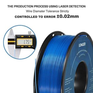 Longer PLA 3D Printer Filament, 1.75mm PLA Filament, Dimensional Accuracy +/- 0.03 mm, 1kg Spool, Black