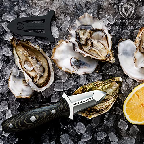 Dalstrong Oyster Shucking Knife - 3" Professional Clam and Shellfish Tool - Gladiator Series Elite - Forged German High-Carbon Steel - G10 Handle - Sheath Included - NSF Certified