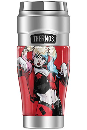 THERMOS Batman Harley Quinn Character, STAINLESS KING Stainless Steel Travel Tumbler, Vacuum insulated & Double Wall, 16oz