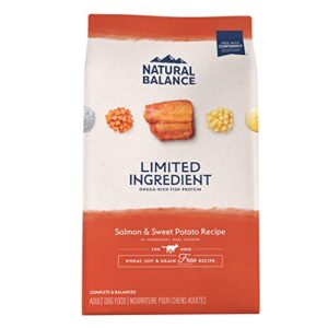 natural balance limited ingredient adult grain-free dry dog food, salmon & sweet potato recipe, 24 pound (pack of 1)