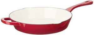 crock pot artisan cast iron skillet, 12 inch, scarlet red