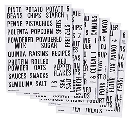 224 Pieces Pantry Labels for Kitchen Canisters, Preprinted Bold Black Font on Clear Stickers for Food Storage Containers and Jars (Water Resistant)