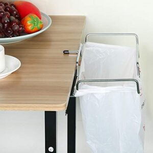 trash bag table holder,portable plastic bag trash can bracket space saving tabletop mount garbage bag hanging rack for indoor kitchen outdoor camping picnics,13.6” x 10.2” x 1.8”