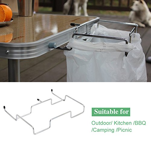 Trash Bag Table Holder,Portable Plastic Bag Trash Can Bracket Space Saving Tabletop Mount Garbage Bag Hanging Rack for Indoor Kitchen Outdoor Camping Picnics,13.6” X 10.2” X 1.8”