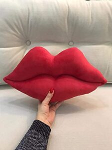 red lip shape pillow red lip shaped pillow soft plush smooch lips decorative pillow.