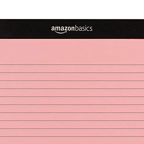 Amazon Basics Wide Ruled 8.5 x 11.75-Inch 50-Sheet Lined Writing Note Pad, Assorted Colors - Pack of 6