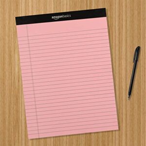 Amazon Basics Wide Ruled 8.5 x 11.75-Inch 50-Sheet Lined Writing Note Pad, Assorted Colors - Pack of 6