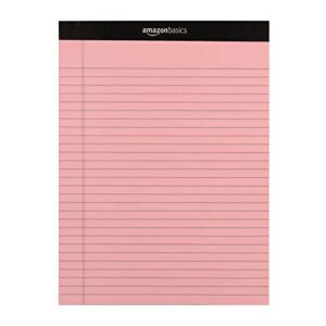 Amazon Basics Wide Ruled 8.5 x 11.75-Inch 50-Sheet Lined Writing Note Pad, Assorted Colors - Pack of 6