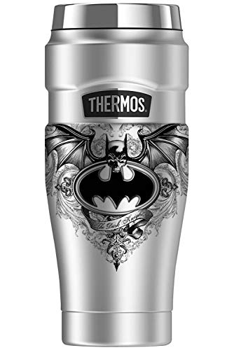 THERMOS Batman Sublimated Winged Logo, STAINLESS KING Stainless Steel Travel Tumbler, Vacuum insulated & Double Wall, 16oz