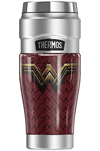 THERMOS Justice League Movie Wonder Woman Logo, STAINLESS KING Stainless Steel Travel Tumbler, Vacuum insulated & Double Wall, 16oz