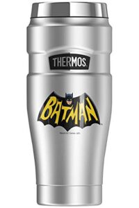 thermos batman classic tv series logo, stainless king stainless steel travel tumbler, vacuum insulated & double wall, 16oz