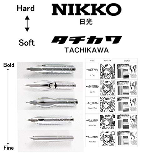 Tachikawa Pen Nib Holder(T-40) + Nikko G Pen Nib Pack of 10(NG-10),and Anti Rust Paper included