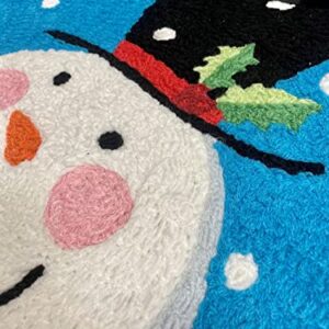 Holly Jolly Snowman Holiday Machine Washable 20" x 30" Jellybean Accent Rug