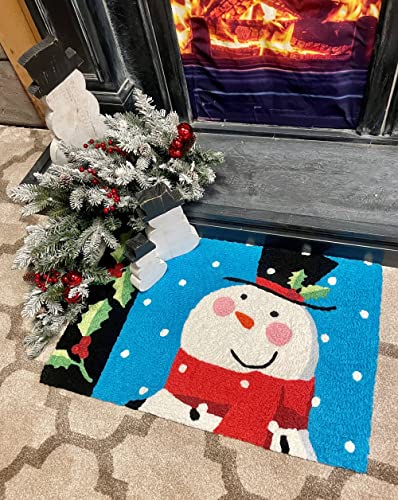 Holly Jolly Snowman Holiday Machine Washable 20" x 30" Jellybean Accent Rug