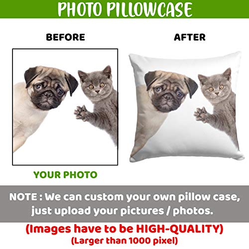 Custom Love, Couple Photo Pillow w Any Picture | 16x16 - Optional Pillow Insert | Personalized Pillow Cover with Your Loved Ones - Custom Gifts w Any Picture, Couple Gifts