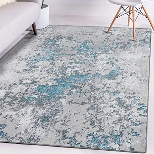 Dara Antik Abstract Pattern Turquoise 2x3 Contemporary Modern Area Rug