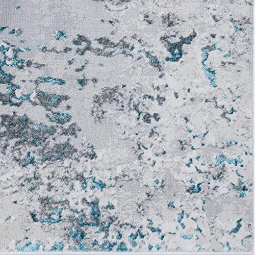 Dara Antik Abstract Pattern Turquoise 2x3 Contemporary Modern Area Rug