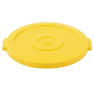 global industrial 20 gallon plastic trash can lid, yellow