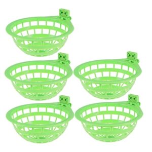 villcase 5pcs hollow out bird nest plastic hollow hanging cage eggs hatching tool bird breeding hut nest pan finch parrot canary green