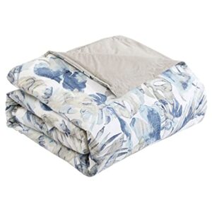 Tommy Bahama - King Comforter Set, Reversible Cotton Bedding with Matching Shams & Bonus Throw Pillows, All Season Home Decor (Raw Coast Blue, King)