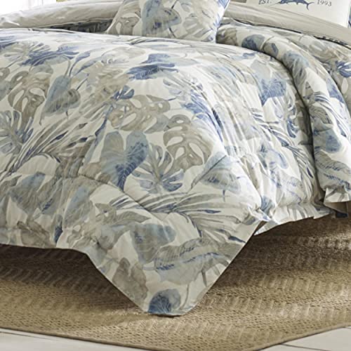 Tommy Bahama - King Comforter Set, Reversible Cotton Bedding with Matching Shams & Bonus Throw Pillows, All Season Home Decor (Raw Coast Blue, King)