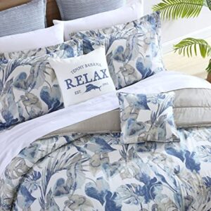 Tommy Bahama - King Comforter Set, Reversible Cotton Bedding with Matching Shams & Bonus Throw Pillows, All Season Home Decor (Raw Coast Blue, King)