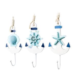 cabilock 3pcs mediterranean ocean style wall hook coat hook clothes hooks hanger wall hanging hooks for home