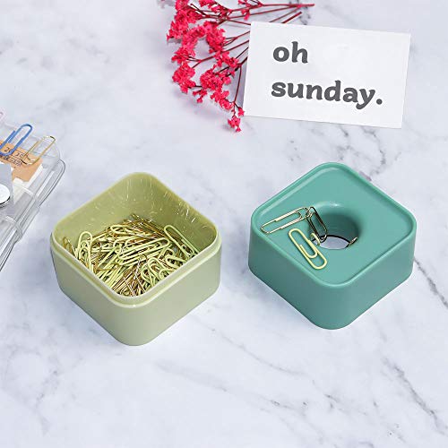 MultiBey Paper Clips Medium Paperclips Holder Built-in Magnetic Dispenser for Office Supplies Desk Organizer, 100 Clips per Box (Green)