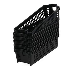 ponpong small slim black plastic storage baskets, 11.02" 3.74" 2.76", 6 packs