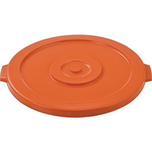 global industrial 44 gallon plastic trash can lid, bright orange