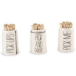 Mud Pie Pick Choose Toothpick Holder, 2 1/4" x 1 1/2" dia