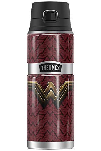 Justice League Movie Wonder Woman Logo, THERMOS STAINLESS KING Stainless Steel Drink Bottle, Vacuum insulated & Double Wall, 24oz