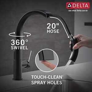 Delta Faucet Keele Matte Black Kitchen Faucet Black, Kitchen Faucets with Pull Down Sprayer, Kitchen Sink Faucet, Faucet for Kitchen Sink, Magnetic Docking Spray Head, Matte Black 19824LF-BL