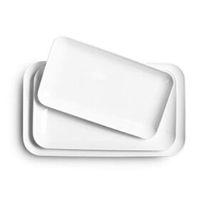 large serving platter set - delling 16/14/12inch large serving tray - rectangular white serving trays for party, sushi, oven safe dinnerware set of 3, white