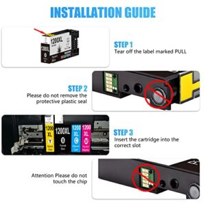 Miss Deer 1200XL Pigment Ink Cartridges Compatible for Canon PGI-1200XL PGI 1200 XL,Work with Canon Maxify MB2720 MB2050 MB2350 MB2320 MB2020 MB2120 (2BK,2C,2M,2Y) 8 Pack