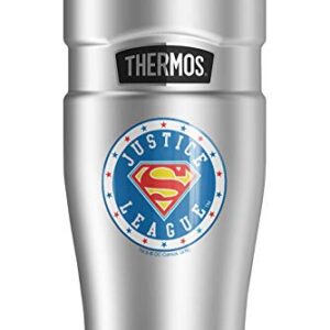 THERMOS Superman Superman Athletic Logo, STAINLESS KING Stainless Steel Travel Tumbler, Vacuum insulated & Double Wall, 16oz