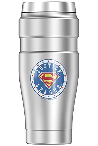 THERMOS Superman Superman Athletic Logo, STAINLESS KING Stainless Steel Travel Tumbler, Vacuum insulated & Double Wall, 16oz